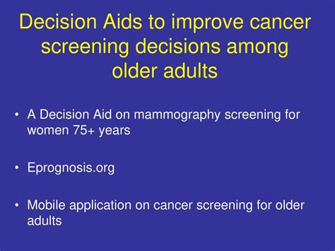 Personalizing Cancer Screening for the Older Adult - ppt download