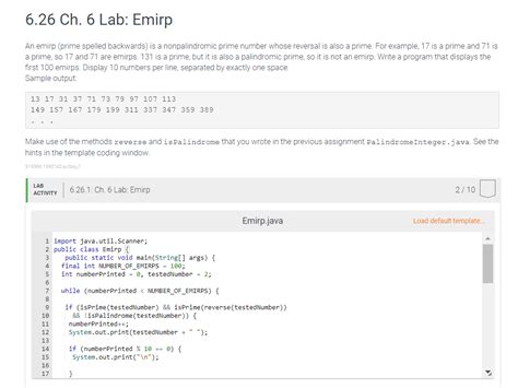 Solved Ch Lab Emirp An Emirp Prime Spelled Chegg