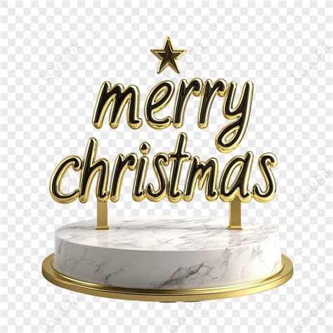 메리 크리스마스 3d 렌더링 레터링 골드 연단 Png 일러스트 무료 다운로드 Lovepik