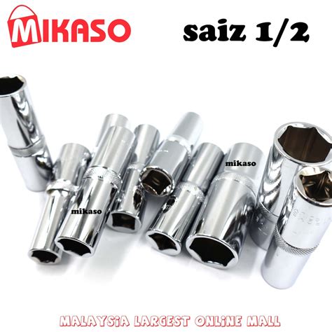 Mikaso 1 2 Inch Cr V Deep Long Box Socket 6 Point For Ratchet Torque