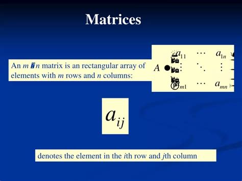 PPT An M N Matrix Is An Rectangular Array Of Elements With M Rows And N Columns PowerPoint