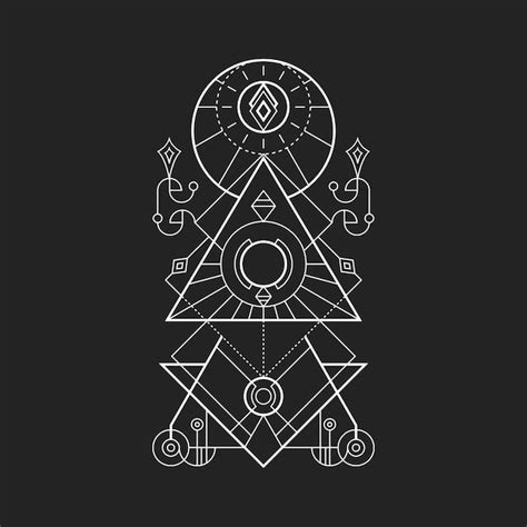 Premium Vector Elegant Triangle Moon Geometry