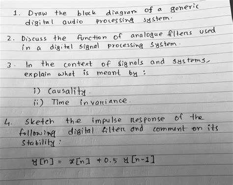 Solved 1 Draw The Block Diagram Of A Generic Digital Audio