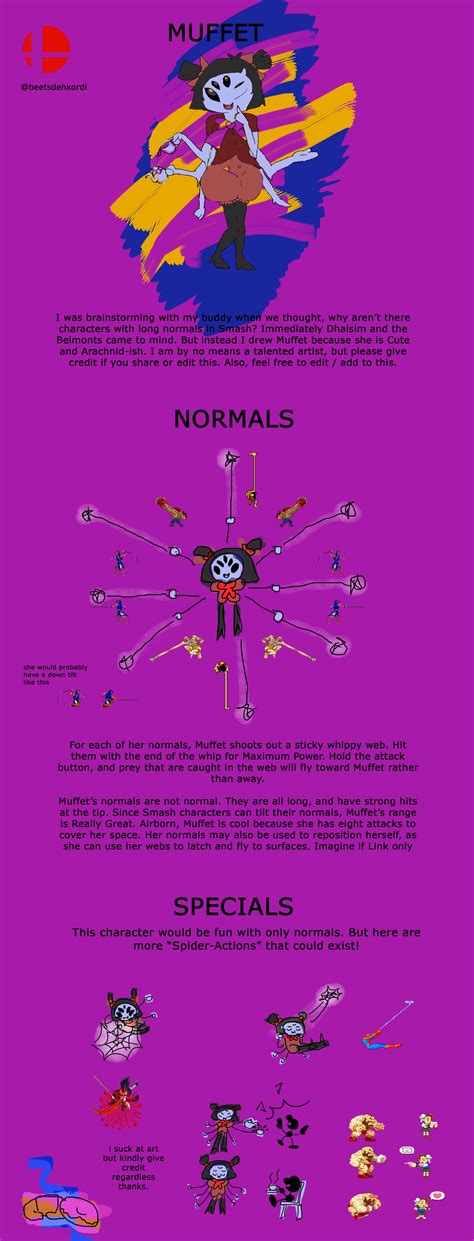 I Imagined And Drew What Muffet Might Be Like In Smash Bros Thank You R Undertale