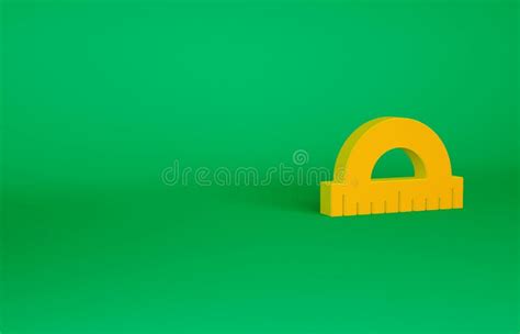 Orange Protractor Grid For Measuring Degrees Icon Isolated On Green Background Tilt Angle Meter