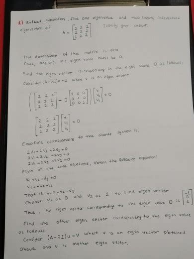 Solved 4 Without Calculation Find One Eigenvalue And Gay