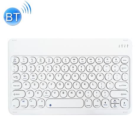 X3s 10 Inch Universal Tablet Round Keycap Wireless Bluetooth Keyboard Backlight Version White