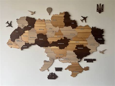 Деревʼяна мапа України карта декор 1 800 грн Інші товари для дому Харків на Olx