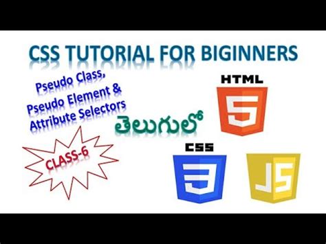 CSS Tutorial For Beginners Pseudo Class Selector Psedo Element Selector Attribute Selector