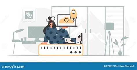 Synchronization And Security Of Information Capacity Concept The Energized Lady Is Holding A