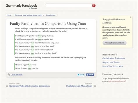 Grammarly Handbook Faulty Parallelism In Comparisons Using Than