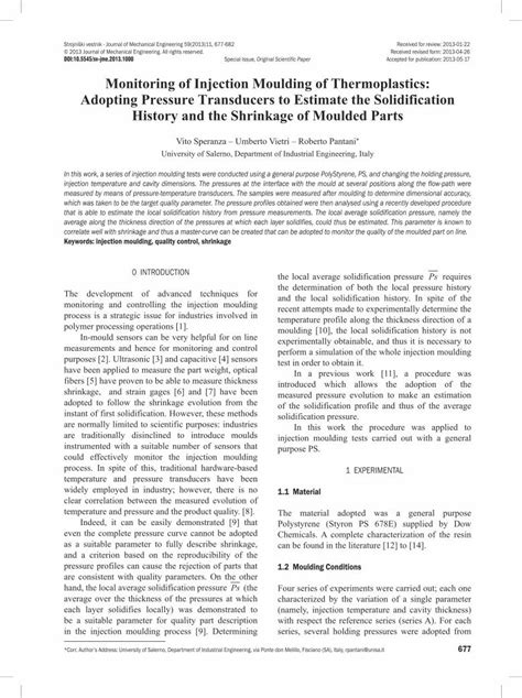 Pdf Monitoring Of Injection Moulding Of Thermoplastics Dokumen Tips