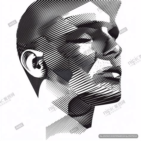 Ai创作图线条创意海报 点线面构成主题 点线面美图 人脸轮廓线条 扭曲人像插画 无规则点线面 点韵律变化 立体点阵画 黑白创意海报设计 点阵