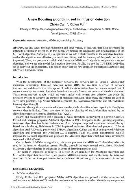 Pdf A New Boosting Algorithm Used In Intrusion Detection Dokumentips