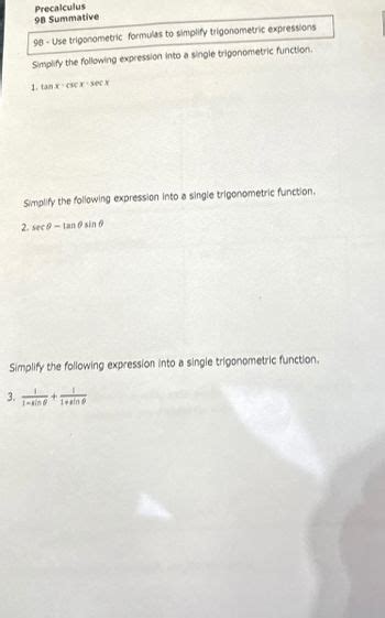 Answered Precalculus 9b Summative 98 Use… Bartleby
