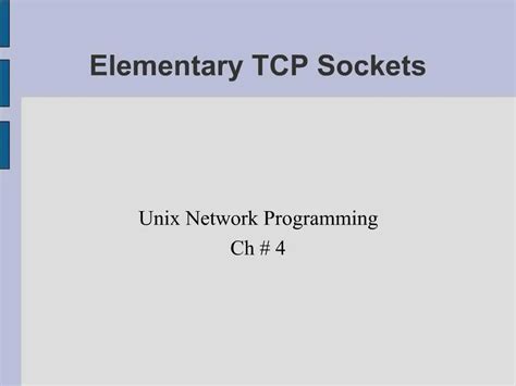 Ppt Elementary Tcp Sockets Powerpoint Presentation Free Download Id519237