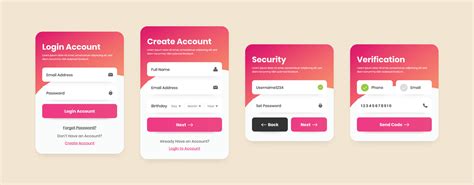 modern login and signup page mobile ui and web popup form template