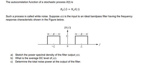 Solved The Autocorrelation Function Of A Stochastic Process Chegg