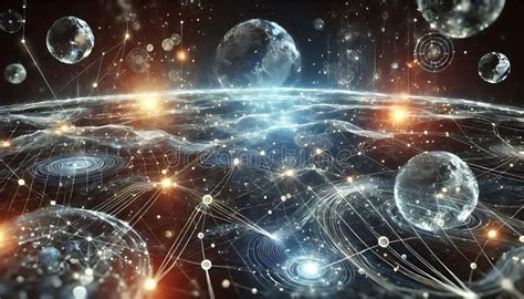 Futuristic Neural Network Background With Glowing Interconnected Nodes Energy Pulses And