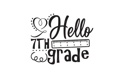 Premium Vector Black And White Poster With A Hand Drawn Hello 7th Grade