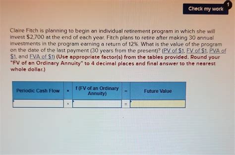 Solved Claire Fitch Is Planning To Begin An Individual