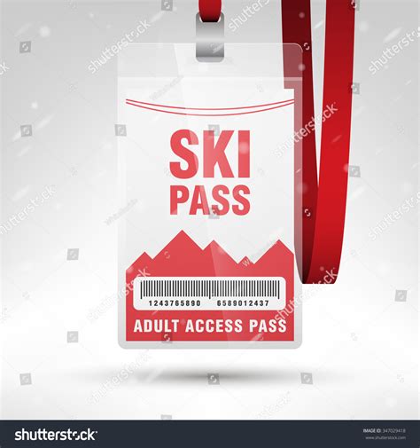 Ski Pass Vector Illustration Blank Ski Vector De Stock Libre De Regalías 347029418 Shutterstock