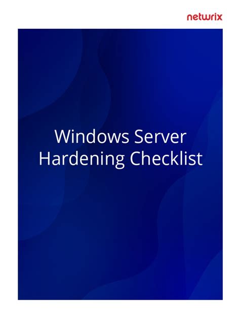 Windows Server Hardening Checklist Pdf Group Policy Windows Registry