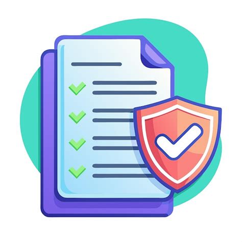 Document With Shield And Check Mark Health Insurance Document Security Data Protection Finance