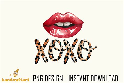 Xoxo Lips Leopard Print Png Design Graphic By Handcraftart · Creative