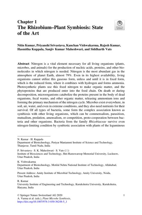 Pdf The Rhizobiumplant Symbiosis State Of The Art