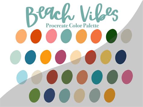 Beach Vibes Bright Beach Color Palette Procreate Color Etsy