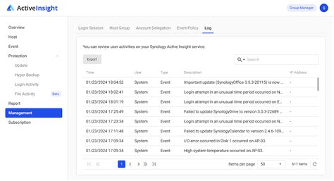 Active Insight Web Portal Management Synology Knowledge Center
