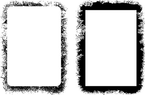 사각형 모양 흑인과 백인 그런 지 프레임 세트 흑인과 백인 그런 지 사진 테두리 세트 벡터 디자인 그런 지 페인트와 빈티지 흑인과 백인 프레임 0명에 대한 스톡 벡터 아트