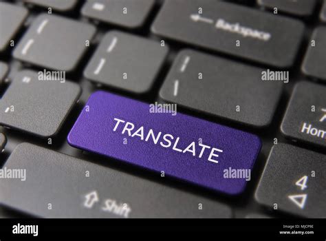 multi language translation concept computer keyboard with translate