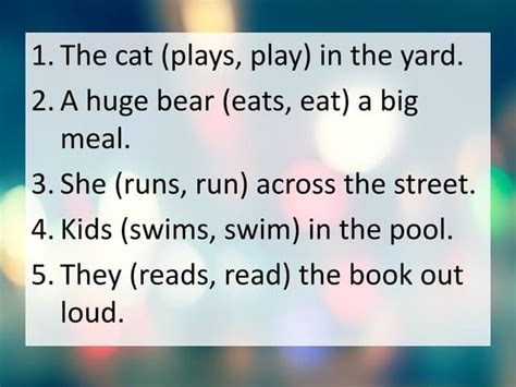 Action Verb Sentence Ppt