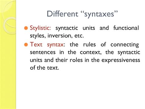 Syntax And Its Basic Notions Syntactic Theories презентация доклад