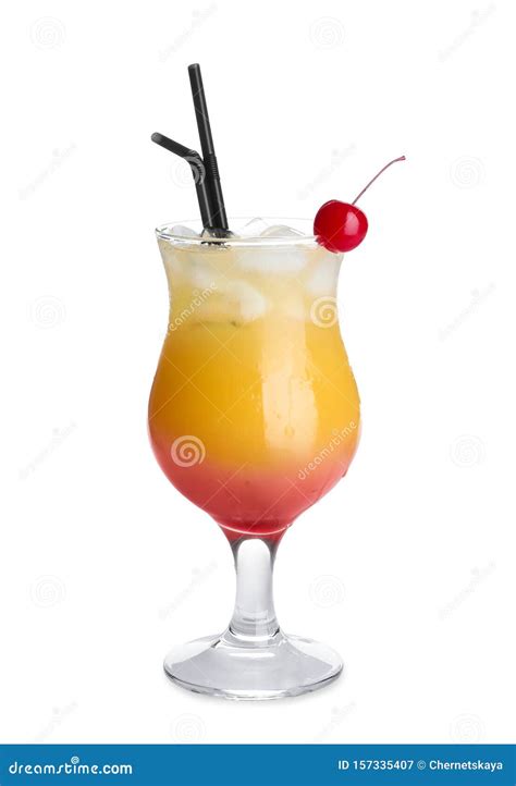 Glas Cocktail Sex Op Het Strand Wit Stock Afbeelding Image Of één Mengeling 157335407