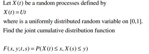Solved Let X T Be A Random Processes Defined By X T Ut Chegg Com
