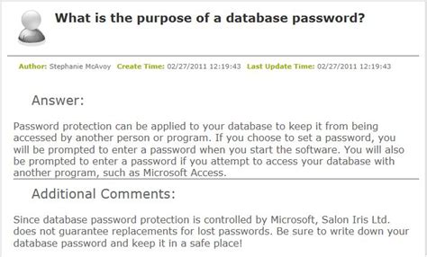 What Is The Purpose Of A Database Password