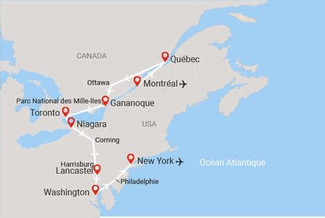 Circuit Panorama Du Grand Est De Montréal à New York Canada