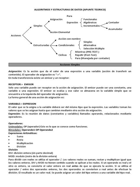 Algoritmos Teorico Pdf División Matemáticas Archivo De Computadora