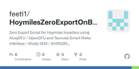 Github Feeti1 Hoymileszeroexportonbattery Zero Export Script For Hoymiles Inverters Using