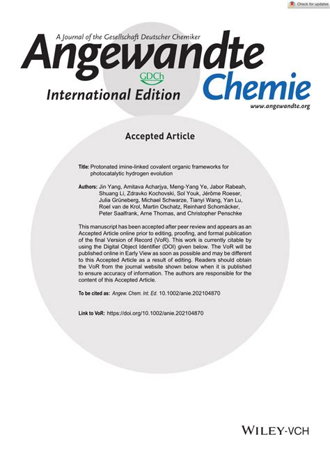 Pdf Protonated Imine‐linked Covalent Organic Frameworks For