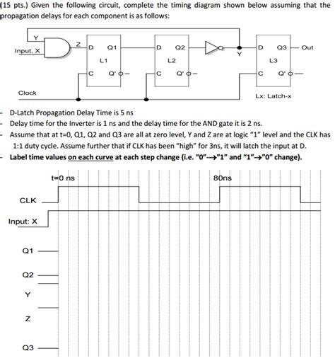 solved given the following circuit complete the timing