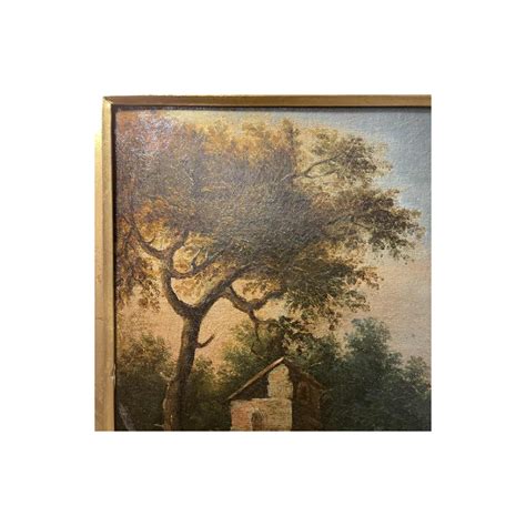 Italian School Lake Landscape Forest Animated By Figures” Oil
