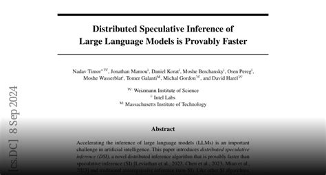 Paper Page Distributed Speculative Inference Of Large Language Models