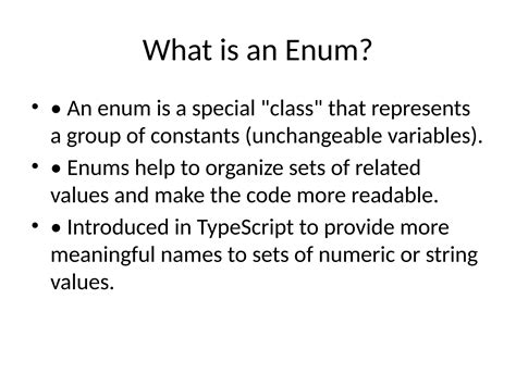 Enums In Typescript One Of The Best Ppt Pptx