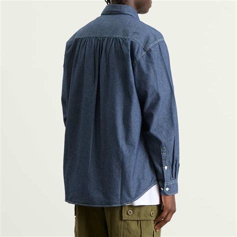 Frizmworks Mens 1920s Chambray Work Shirt In Indigo Frizmworks