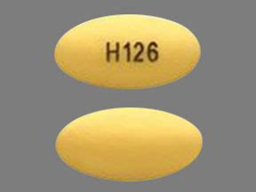 H126 Pill Images Yellow Elliptical Oval