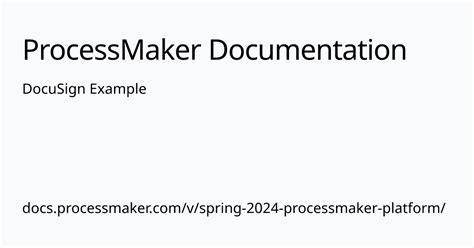 Docusign Example Processmaker Documentation